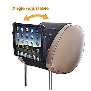TFY Car Mount Universal Car Headrest Mount Holder with Silicon Holding Net Compatible with Both 4.5-6 Inch Phones and 7-10.5 Inch Tablets