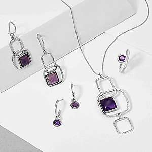 Silpada 'Iconic' Amethyst Drop Earrings in Sterling Silver