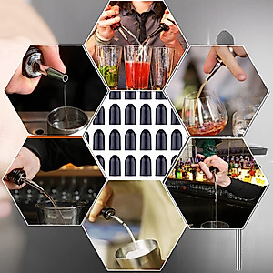 100 Pcs Pourers Dust Covers，liquor spout covers, Dispenser Spout Dust Rubber Caps for Olive Oil Liquor Bottles, Black (Black)