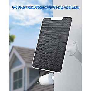 Premium Solar Panel for Google Nest Camera, 5W Camera Solar Panel Power for Google Nest Cam Outdoor & Indoor (Battery Version), Special Made for Google Nest Cam, IP65 Waterproof, w/ 13ft Cable, 4 Pack