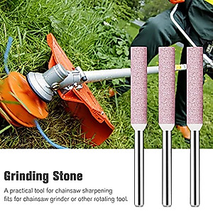 PRECIHW 10 Pack Chainsaw Sharpener Stone, Burr Grinding Stone File, Polishing Grinding Tool Grinding Bits for Chainsaw Sharpener, Pink, 3/16 Inch/ 4.8 mm