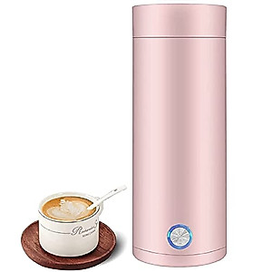 Travel Electric Kettle, 400ml Portable Electric Kettle for Boiling Water, Water Boiler with Keep Warm Function, Small Portable Kettle Travel Tea Kettle with Fast Boil and Automatic Shut of (Pink)