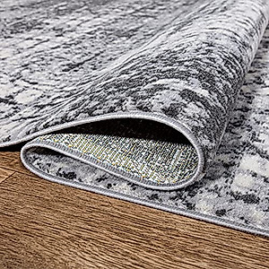 Rugshop Distressed Abstract Modern Area Rug 5' x 7' Gray