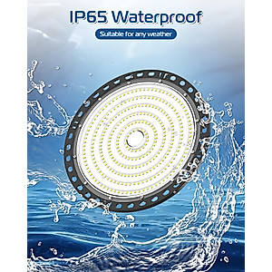 HAPYLUMI UFO LED High Bay Light 100W, 10000LM High Bay LED Shop Lights 6500K UFO Lamp with 6.5ft US Plug IP65 Waterproof UFO High Bay Commercial Area Lighting Fixture for Garage Barn Warehouse Gym