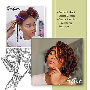Qhemet Biologics Burdock Root Butter Cream - Leave-In Moisturizer for Low Porosity Hair - Helps Soften and Smooth Dry, Brittle Edges - Conditioning Botanicals to Nourish Scalp (8.5 oz)