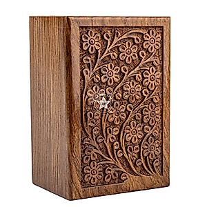 STAR INDIA CRAFT Handmade Tree of Life Urns for Human Ashes, Adult Large Cremation Urns, Funeral Urns Engraved, Burial Urns - 185 lbs