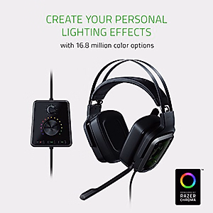 Razer Tiamat 7.1 v2 Gaming Headset: Dual Subwoofers - Audio Control Unit - Rotatable Boom Mic - Works with PC - Classic Black