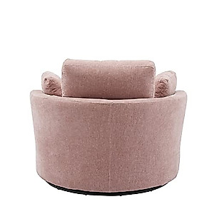 Oversized Swivel Accent Barrel Chair with 3 Pillows,Modern Comfy Upholstered 360 Recliner Sofa Cozy Club Chaise Leisure Round Loveseat Lounge Armchair for Living Room/Bedroom/Hotel/Nursery/Office