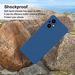 Foluu Silicone Case for OnePlus Nord N20 5G, Liquid Gel Rubber Case with Soft Microfiber Lining Cushion Slim Hard Shell Shockproof Protective Cover for OnePlus Nord N20 5G 2022 (Blue)