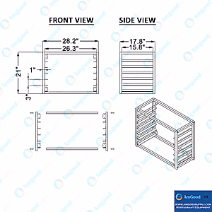 AmGood Wall Mounted Sheet/Bun Pan Rack - 28" x 18" x 21". Fits 6 Full-Size Sheet Pans. NSF