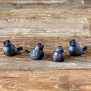 Park Hill Collection EAB00640 Cast Iron Place Card Holder, Set of 4, 1-inch Height, Black (Songbird)