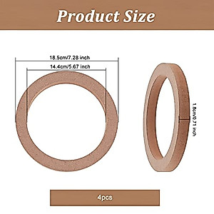 OLYCRAFT 4pcs Car Speaker Spacer Rings 6.5" MDF Speaker Rings Wooden MDF Speaker Spacer Rings Universal 6.5 Speaker Spacer Rings for Cars Boats Trucks