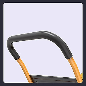 Generic Hand Trucks Platform Truck with Thicken Metal Chassis Foldable Handle Push Dolly and 4 Wheels for Home Office Transport Moving Hand Truck Push Cart (Color : Yellow)