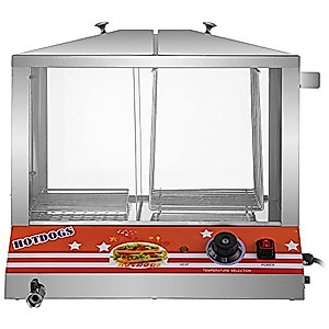 Hot Dog Steamer - 36L Top Load Electric Bun Warmer Cooker