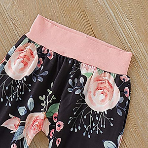 KANGKANG Newborn Baby Girl Clothes Cute Baby Girl Outfits Print Pattern Ruffled Bodysuit Floral Pants with Headband 3Pcs Set Newborn Baby Girl Outfit
