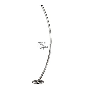 Catalina Lighting Mid-Century Modern Dimmable 4-Way Touch Arc LED Floor Lamp, 69.25", Silver