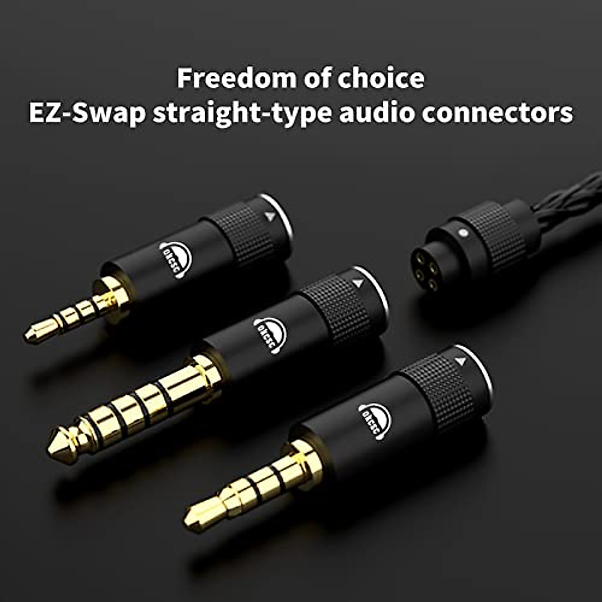 okcsc 16 Core IEM Cable MMCX Upgraded Cable with Detachable 2.5/3.5/4.4mm Adapter Silver Plated Replacement Cable Earphone Cord for Shure SE215,SE315,AONIC3,AONIC4,for DITA Project 71 MMCX Cable