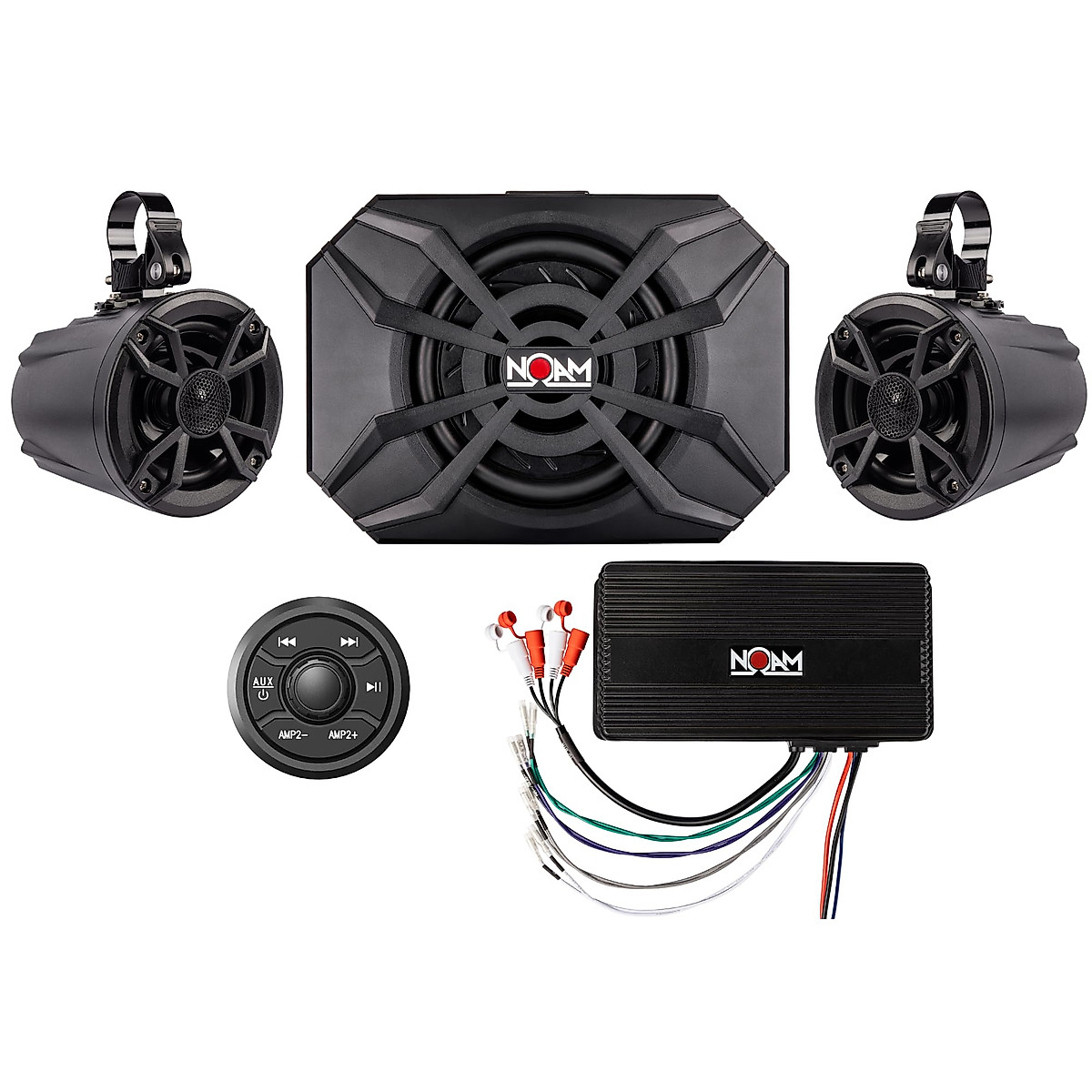 NOAM NUTV5-S V.2 - ATV/Golf Cart/UTV Waterproof Speakers Bluetooth 2.1 Marine Stereo System