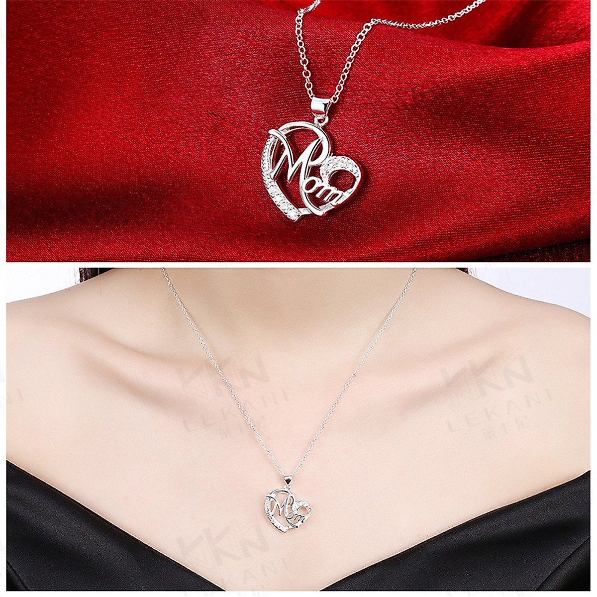 ShiQiao Spl Gifts for Mom Mother Necklace Pendant Sterling Silver for Women Love Heart Mom Birthday Gifts