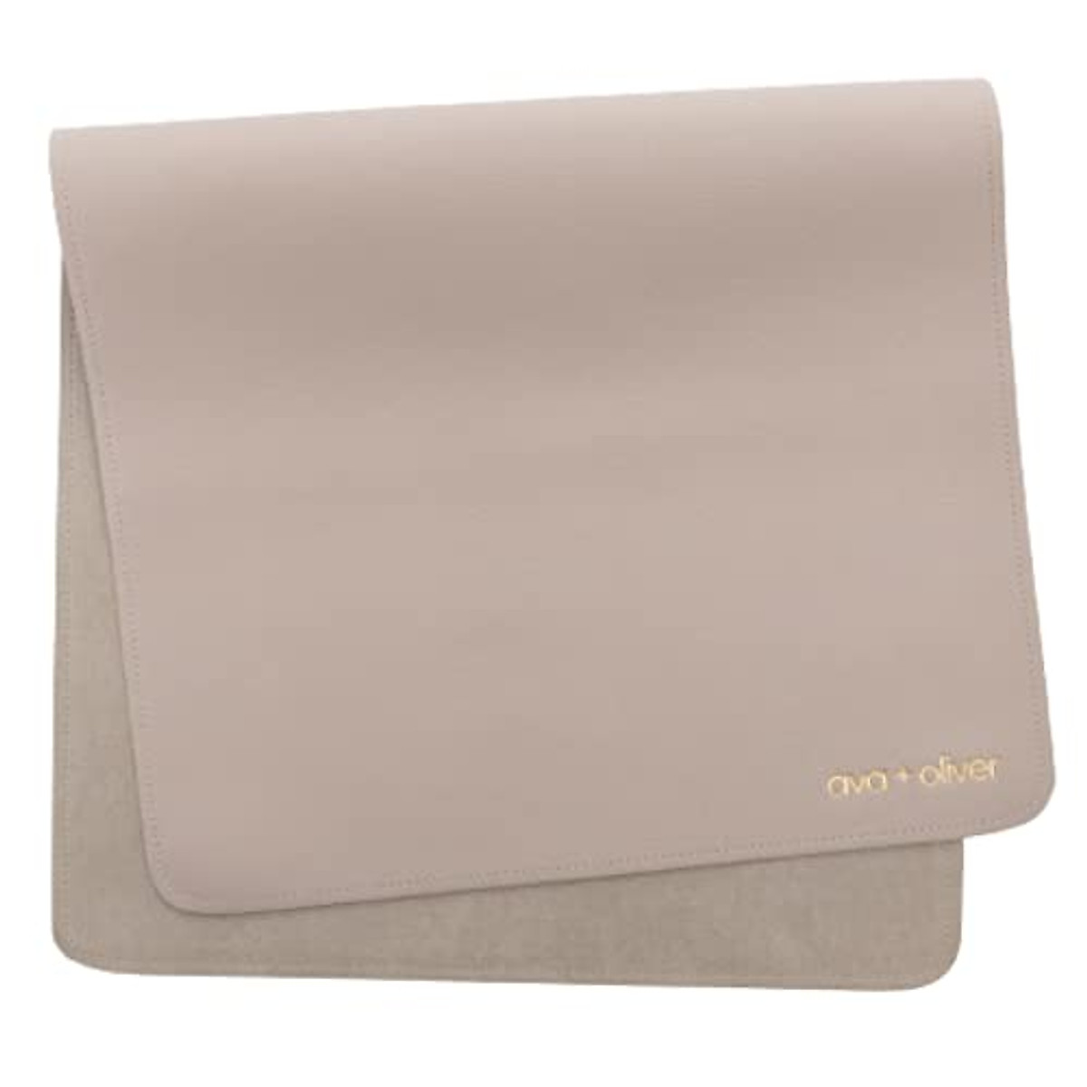 ava + oliver Vegan Leather Baby Changing Mat Bundle | Grey Rectangular and Pink Scallop