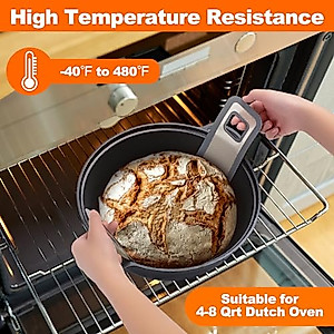 Sourdough Silicone Bread Sling -Oval and Round Non-Stick & Easy Clean Silicone Bread Mat for Dutch Oven. Reusable With Extra Long Handles Silicone Bread baking Supplies tools accessories(Gray)