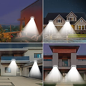 HD HARUDONE Motion Sensor Solar Lights for Indoor or Outside, 2 Pack Bright COB LED with Remote Control, 3 Mode, Waterproof Wired Security Solar Powered Flood Lights for Yard, Garage, Garden, Shed