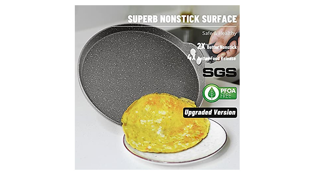 Innerwell Nonstick Crepe Pan - 11 Inch Granite Coating Skillet for All ...