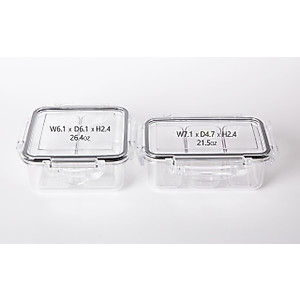 Airtight Food Storage Container with Lid(21.5 + 26.5 oz ,5 Removable Boxes) - Tritan 100% | BPA-Free | Candy and Nuts Organizer| Fruits, Vegetables | Travel, Party and Picnic | Meal Prep| Lunch box