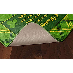 Brumlow MILLS Irish Blessing St. Patricks's Day Lucky Shamrock Washable Festive Print Indoor/Outdoor Rug for Living or Bedroom Carpet, Dining Area, Kitchen or Front Door Mat, 20" x 34"