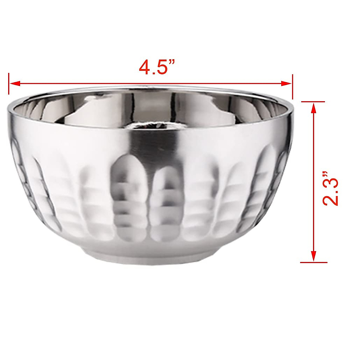 Lomodo 10 Pack 13 Oz Stainless Steel Bowls SUS304 Non-slip Bowls Double-walled Insulated Metal Snack Bowls