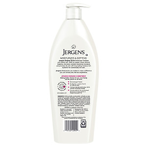 Jergens Original Scent Dry Skin Body Lotion, Hand and Body Moisturizer, Cherry Almond Essence, Dermatologist Tested, 21 Oz