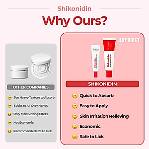 JAYU PET Shikonidin 0.7oz (20g) - Hotspots Itchy Irritated Skin Relief for Dog & Cat, Pet Soothing Cream Lotion for Moisturizing Dry Pad and Sensitive Nose