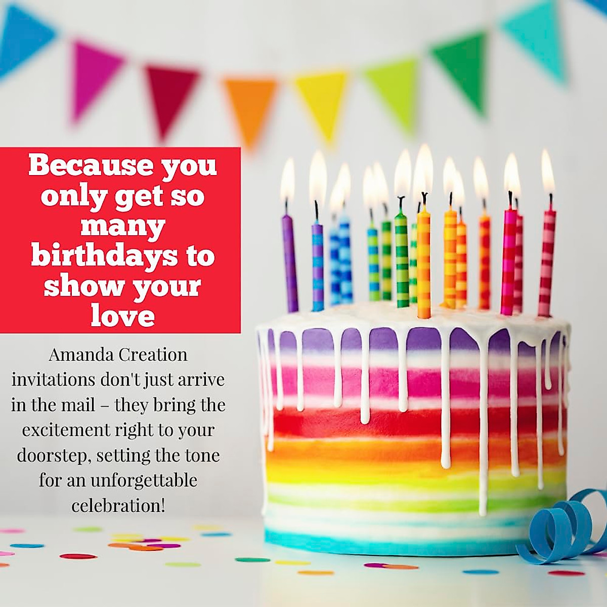 Amanda Creation Colorful Rainbow Crayons themed Birthday Party Fill in Invitations, set of twenty, includes envelopes