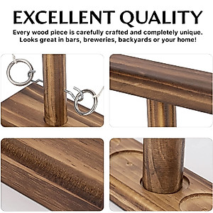 DreamToyz Ring Toss Games for Adults, Ring Toss Game, Outdoor Indoor Handmade Wooden Hooks Fast-paced Interactive Game for Bars, Home, Party, 15.7" X 13" Large Size, Brown