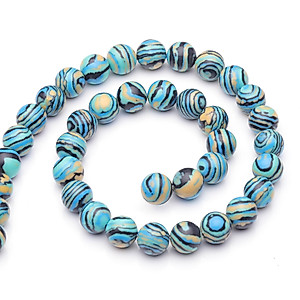 Youngbling Natural Gemstone Beads for Jewelry Making,8mm Blue Malachite Polished Round Smooth Stone Beads,Genuine Real Stone Red Beads for Bracelet Necklace 15 Inch(Blue Malachite,8mm)