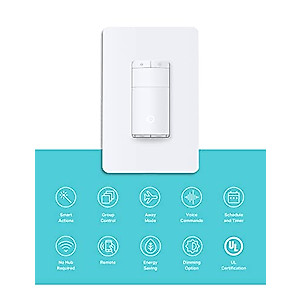 Kasa Smart Motion Sensor Switch, Dimmer Light Switch, Single Pole, Needs Neutral Wire, 2.4GHz Wi-Fi, Compatible with Alexa & Google Assistant, UL Certified, No Hub Required(ES20MP2) White 2-Pack