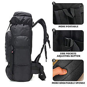 70L Camping Hiking Backpack Tactical Backpack Military Molle Rucksack Backpack for Outdoor