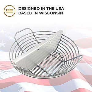 Kick Ash Basket Charcoal Barbecue Ash Basket, Large BBQ Divider for Large Big Green Egg, Classic Joe, Primo Oval X-Large, and Vision Kick Ash Grill Baskets - Designed in Wisconsin