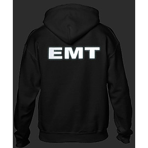 Smart People Clothing EMT Hoody, Reflective Logo Soft Fabric, Medical Emergency, First Responder Black