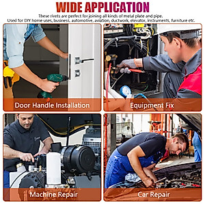 500pcs Black Rivets Pop Assortment Rivet Kit, Aluminum Assorted Blind Rivets 14 Sizes (3/32" 1/8" 5/32" 3/16"),with Reinfored Divider & Labeled Case