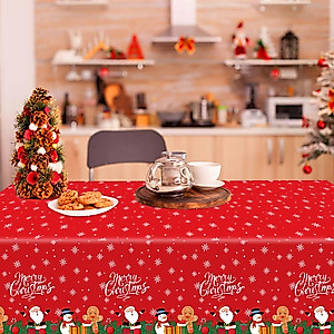 Thanksgiving Tablecloth Rectangle 54" x 108" Plastic Fall Table Cloth Disposable Camping Halloween Christmas Table Cover Decorations Cute Indoor Outdoor Waterproof Birthday Party Supplies Decorations