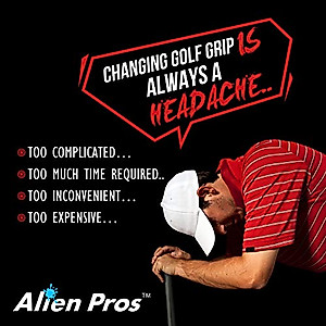 ALIEN PROS Golf Grip Wrapping Tapes (3-Pack) - Innovative Golf Club Grip Solution - Enjoy a Fresh New Grip Feel in Less Than 1 Minute (3-Pack, Black Cubic)