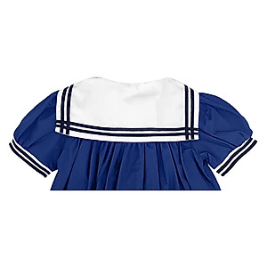 Petit Ami Toddler Girls' Nautical Dress with Collar, 2T, Navy
