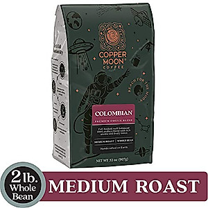 Copper Moon Whole Bean Coffee, Medium Roast, Colombian Blend, 2 Lb