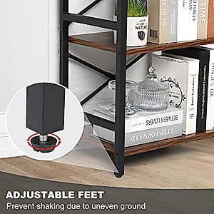 otovioia 3 Tier Bookshelf, Rustic Small Bookshelf for Small Spaces, Wood Bookcase Shelves Storage Organizer for Bedroom, Living Room, and Home Office