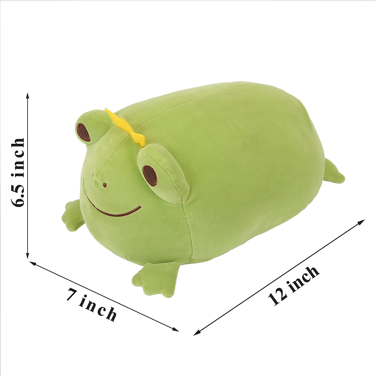 CAZOYEE Super Soft Frog Plush Stuffed Animal, Cute Frog Snuggly Hugging Pillow, Adorable Frog Plushie Toy Gift for Kids Toddlers Children Girls Boys Baby, Cuddly Plush Frog Decoration