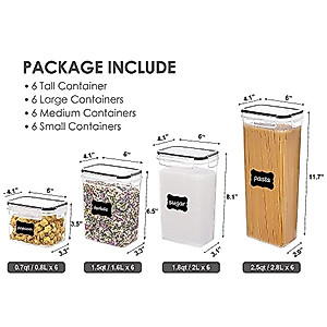 Vtopmart 4 Pcs Cereal Storage Containers and 24 Pcs Food Storage Containers Bundle