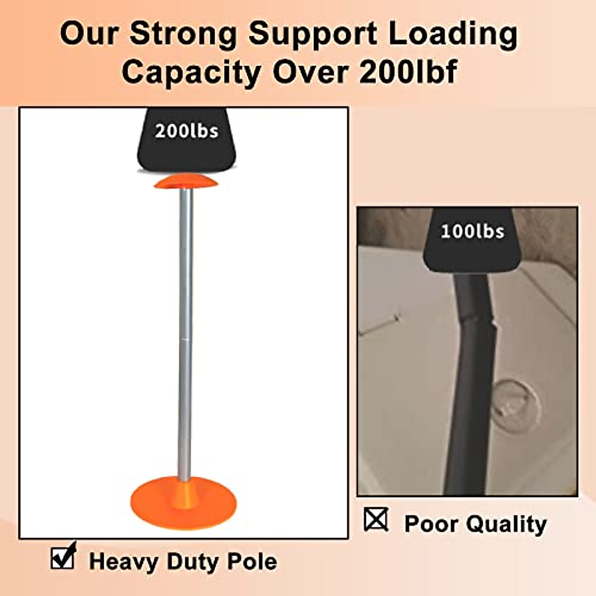 Tuszom Boat Cover Support Pole with Straps
