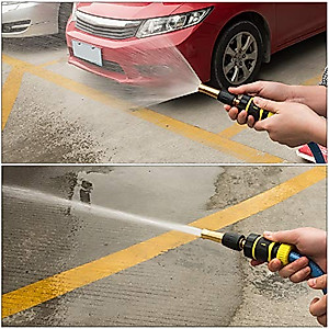 2 Pack Water Hose Nozzle And Jet Sweeper Sprayer, Adjustable Garden Nozzle, Heavy-Duty Solid Brass Adjustable Spray Patterns