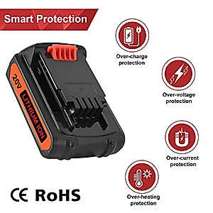 Touyeet 2 Pack 3500mAh LBXR20 20V Lithium Battery Compatible with Black and Decker 20V Lithium Battery Black+Decker 20V MAX Powerconnect Cordless Tools and Outdoor Equipment